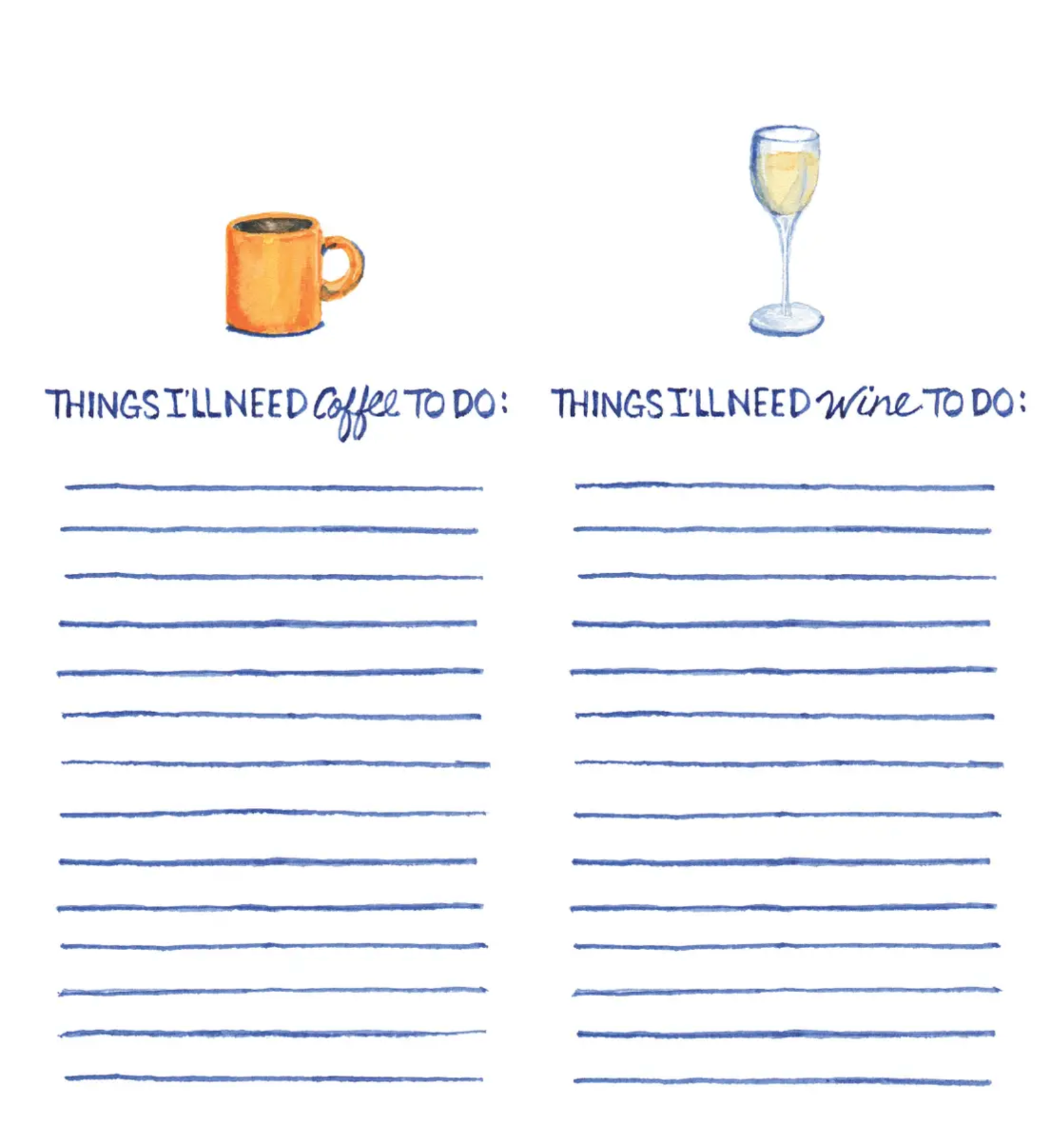 Coffee & Wine Things to Do Note Pad | The Print Shop Williamstown ...